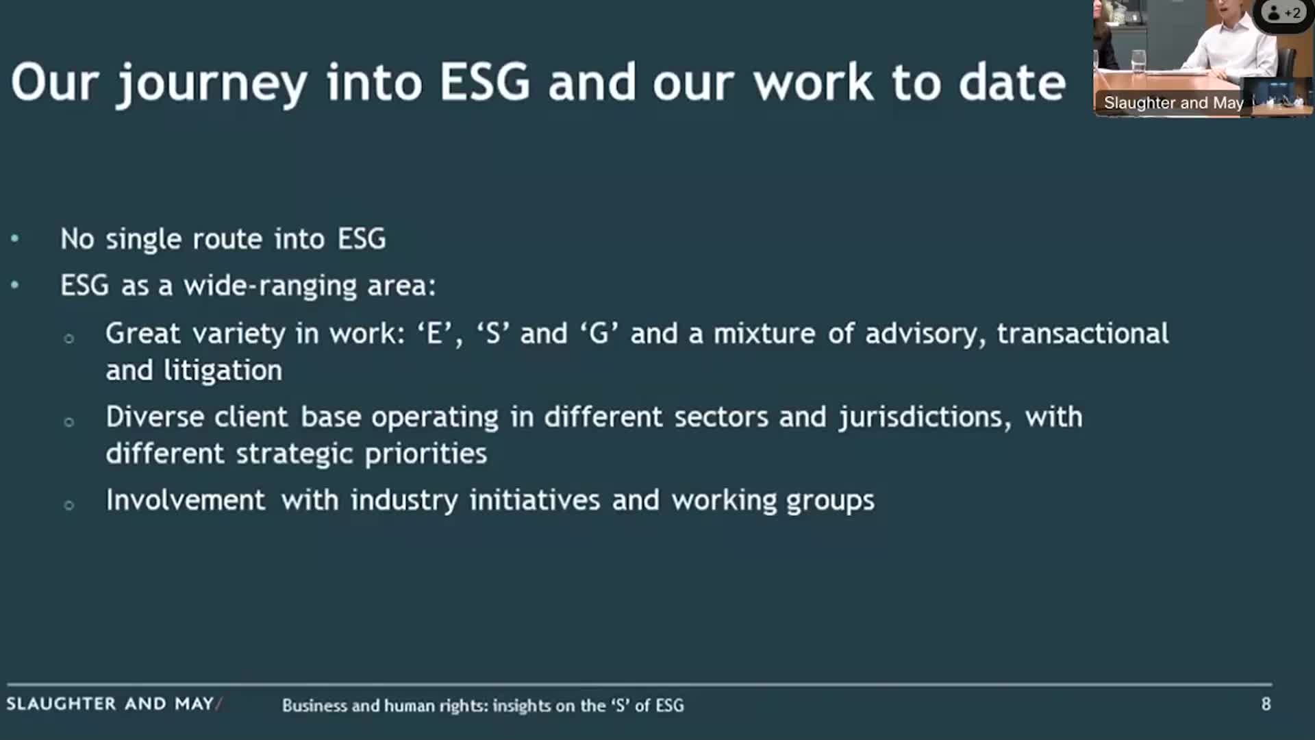 Business and human rights: insights on the ‘S’ of ESG